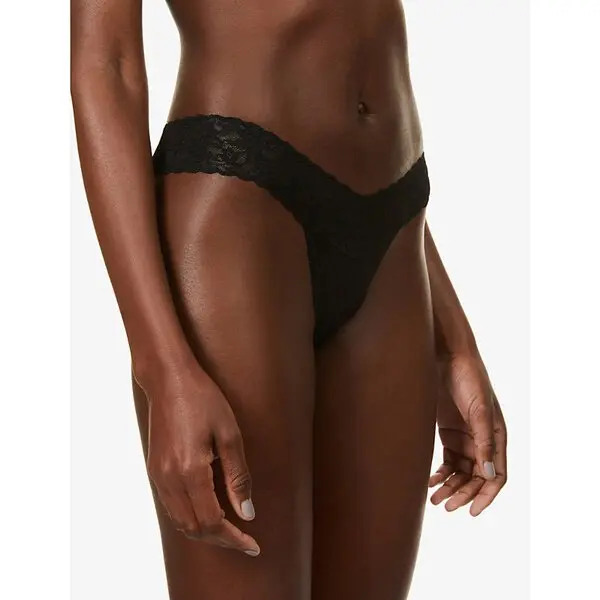 Hanky Panky Signature Lace Low-rise Stretch-jersey Thong - Black