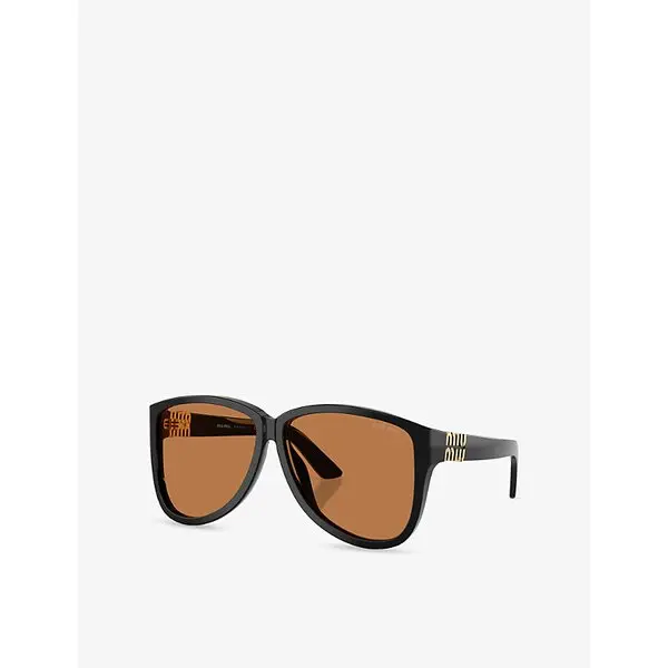 Miu Miu Pilot-frame Acetate Sunglasses - Black
