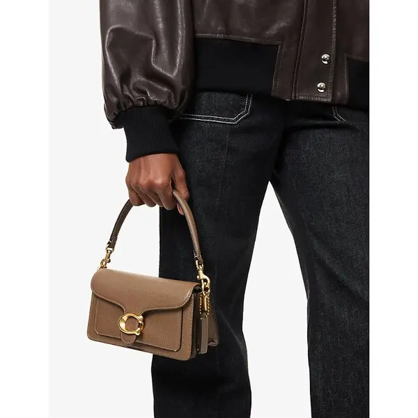 COACH Tabby 20 Leather Shoulder Bag - Dark Stone
