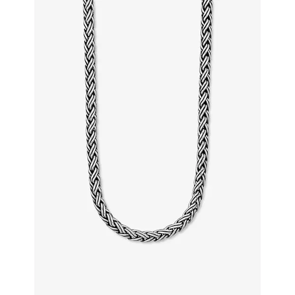 CLOCKS AND COLOURS Scorpion X Woven Sterling Necklace - Silver