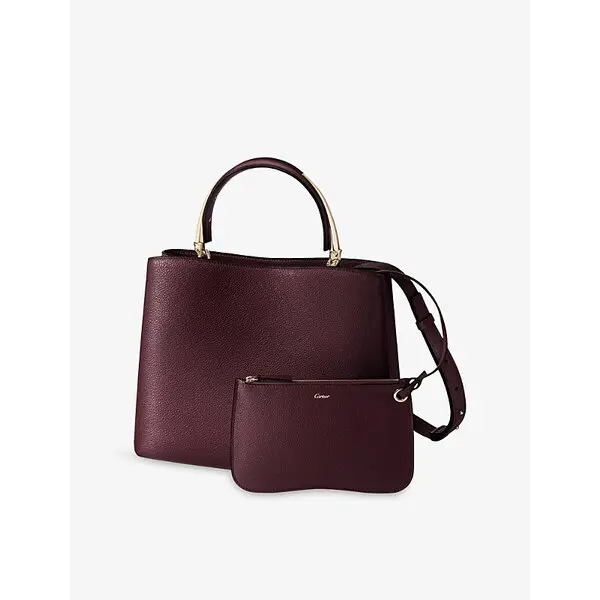 Cartier Panthère Double De Medium Leather Top-handle Bag - Grape