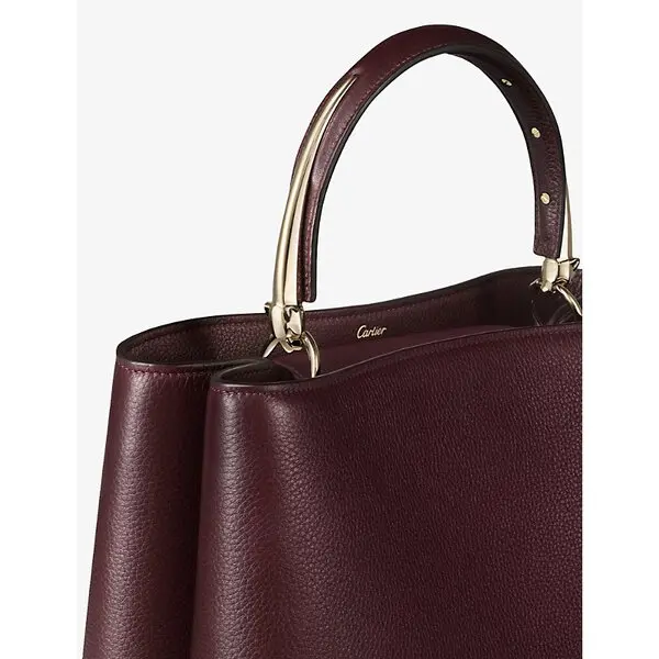 Cartier Panthère Double De Medium Leather Top-handle Bag - Grape