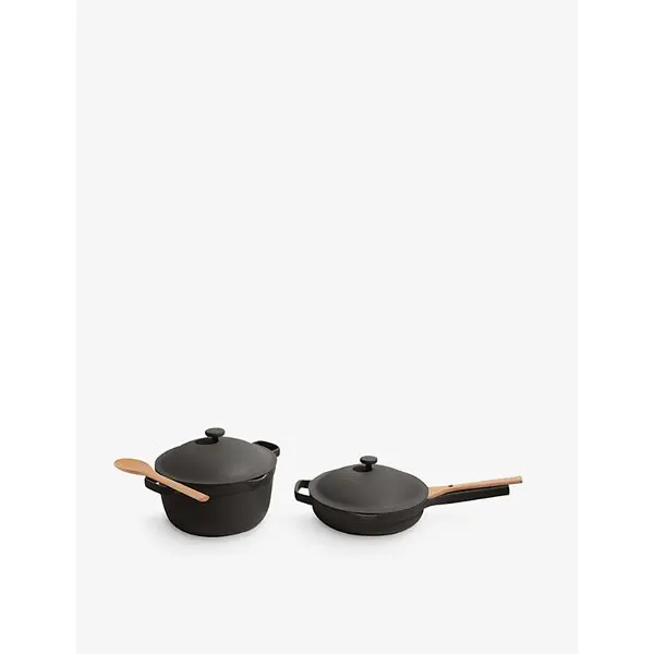 OUR PLACE Home Cook Duo Ceramic Pot And Pan Two-piece Set - Char