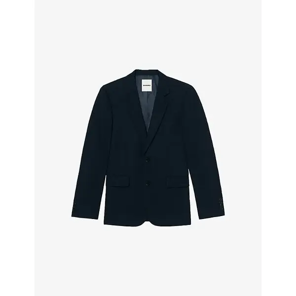 Sandro Single-breasted Wool Blazer - Bleus