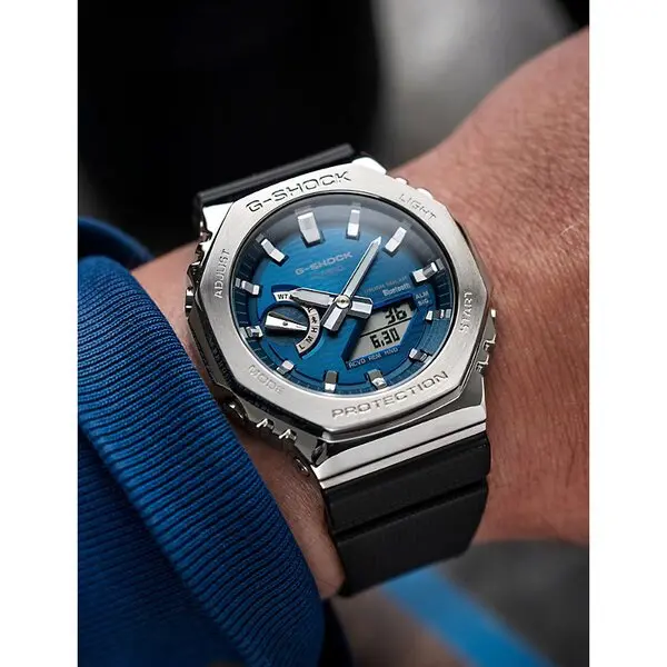 G-Shock Stainless Steel And Resin Quartz Watch - Blue/ Black
