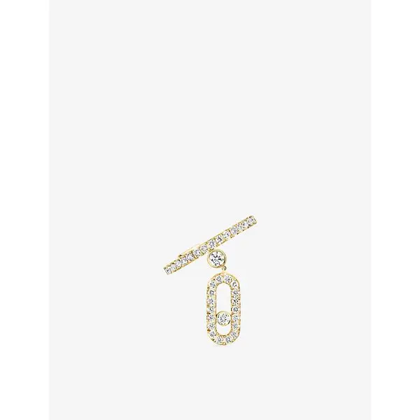 Messika Move Uno Pavé Drop 18ct Gold And Diamond Ring - Yellow