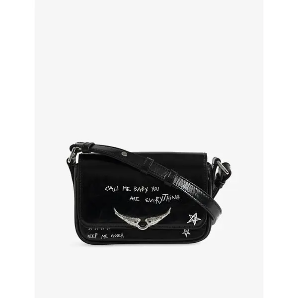 Zadig&Voltaire Le Zazi Vintage Patent-leather Shoulder Bag - Black