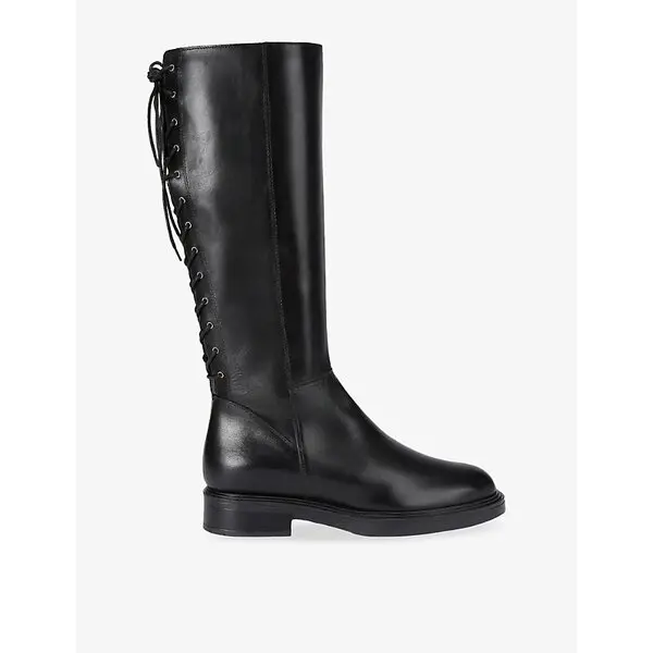 Carvela Trento Leather Knee-high Lace-up Boots - Black