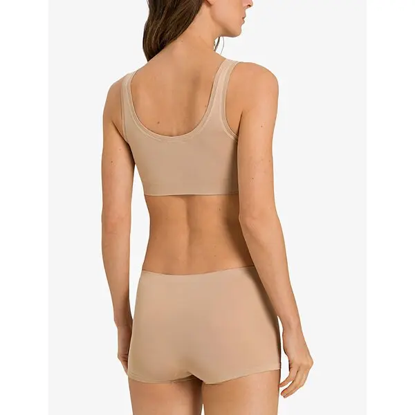 Hanro Touch Feeling Cropped Stretch-jersey Bra - Beige