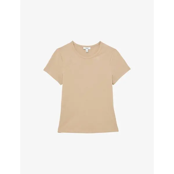 REISS Jolie Slim-fit Cotton-jersey T-shirt - Neutral