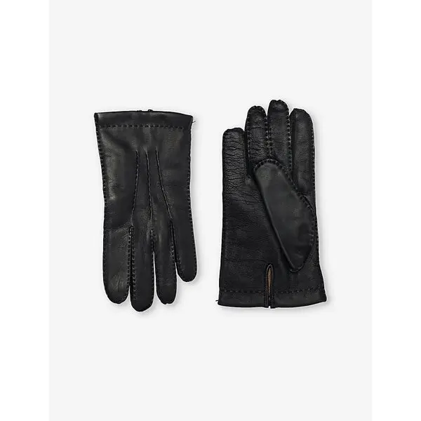 DENTS 3 Points Leather And Cashmere Touchscreen Gloves - Black