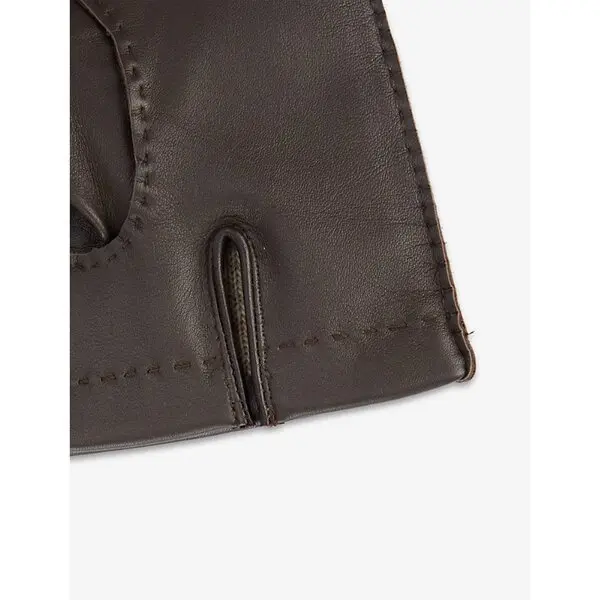 DENTS Leather And Cashmere Touchscreen Gloves - Brown