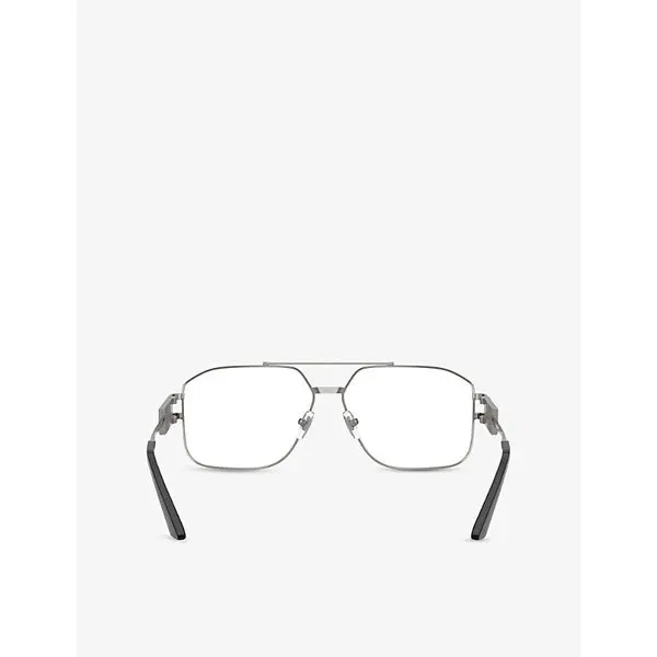 Versace Rectangle Full Rim Metal Glasses