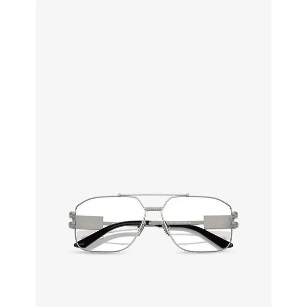 Versace Rectangle Full Rim Metal Glasses