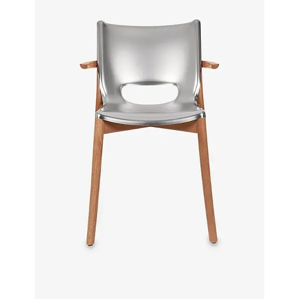 ALESSI Poêle Armrest Steel And Beech-wood Chair - Silver