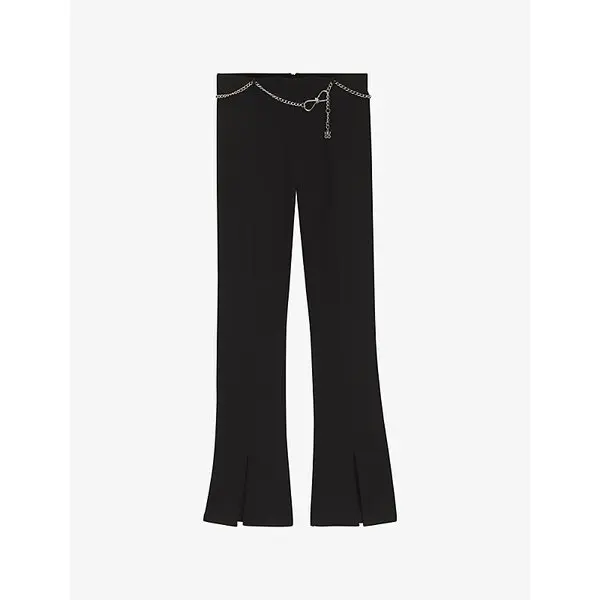 Hugo Chain-embellished Flared-leg Jersey Trousers