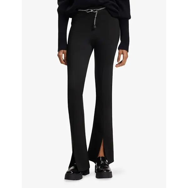Hugo Chain-embellished Flared-leg Jersey Trousers