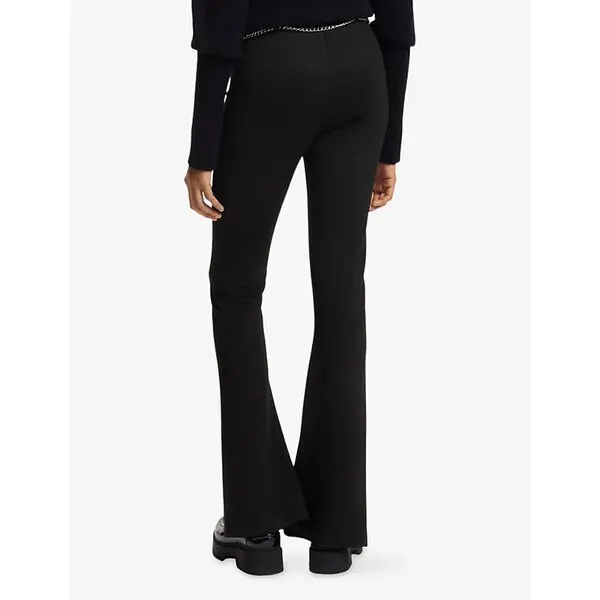 Hugo Chain-embellished Flared-leg Jersey Trousers