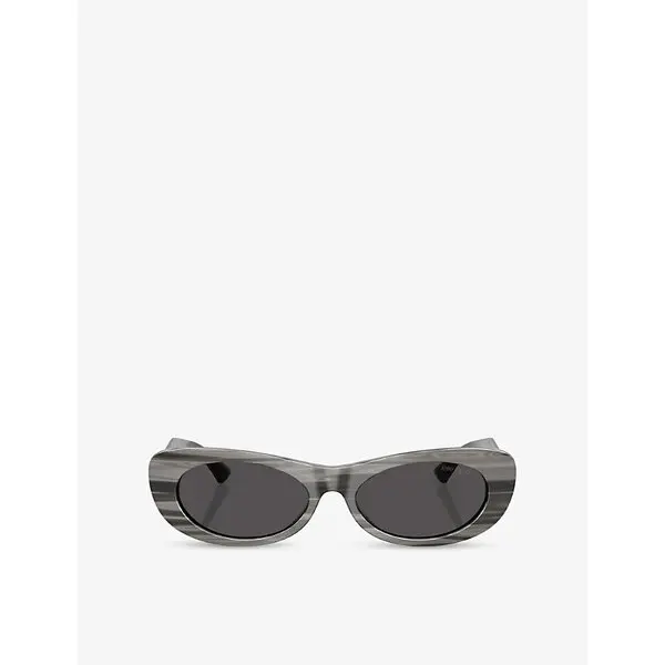 JIMMY CHOO Oval-frame Acetate Sunglasses - Black