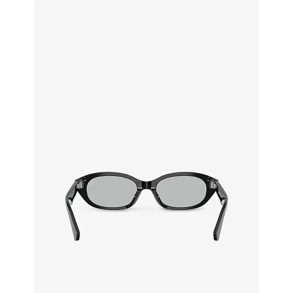 Burberry Oval-frame Acetate Sunglasses With Gold-tone Hardware