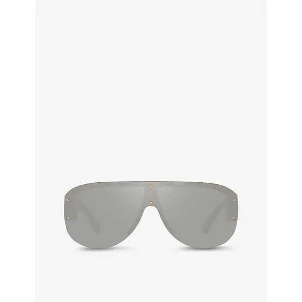 Versace Ve4391 Round-frame Acetate Sunglasses - Grey