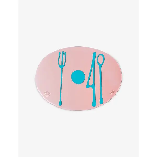 FISH DESIGN BY GAETANO PESCE Tables Mates Resin Cutlery Placemat 50cm - Light Ruby Turquoise