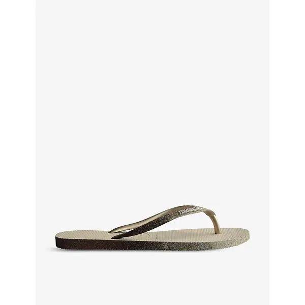 Havaianas Slim Sparkle Ii Rubber Flip Flops - Cream