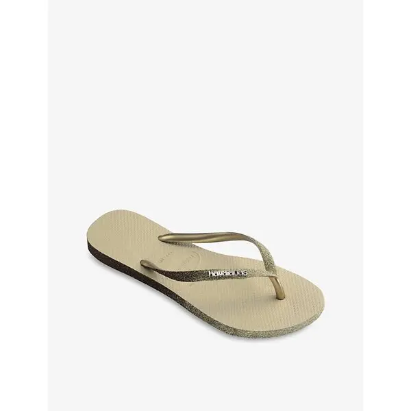 Havaianas Slim Sparkle Ii Rubber Flip Flops - Cream