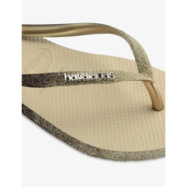 Havaianas Slim Sparkle Ii Rubber Flip Flops - Cream