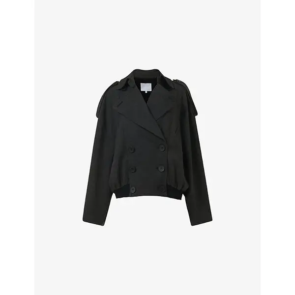 LEEM Double-breasted Woven Bomber Jacket