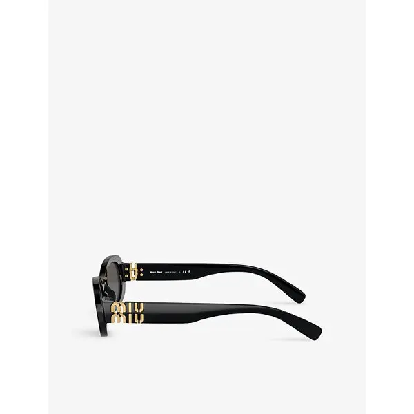 Miu Miu Oval-frame Acetate Sunglasses - Black