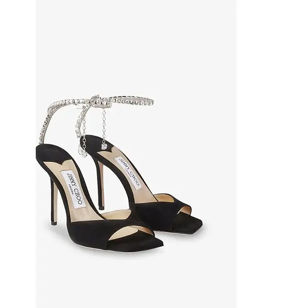 JIMMY CHOO Saeda Crystal-embellished Suede Courts