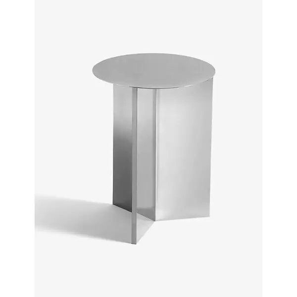 HAY Slit Polished Side Table 47cm X 35cm - Silver
