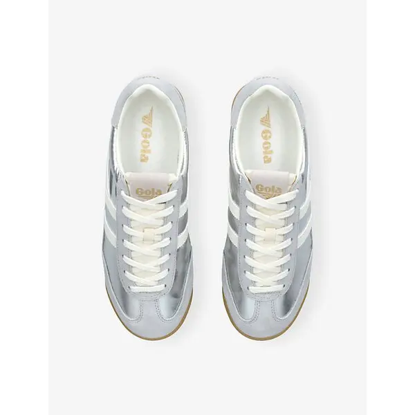 Gola Firefly Metallic Woven And Suede Trainers - Silver