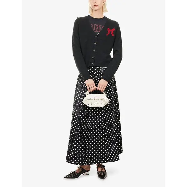 GANNI Wool-blend Cardigan With Bunny Intarsia