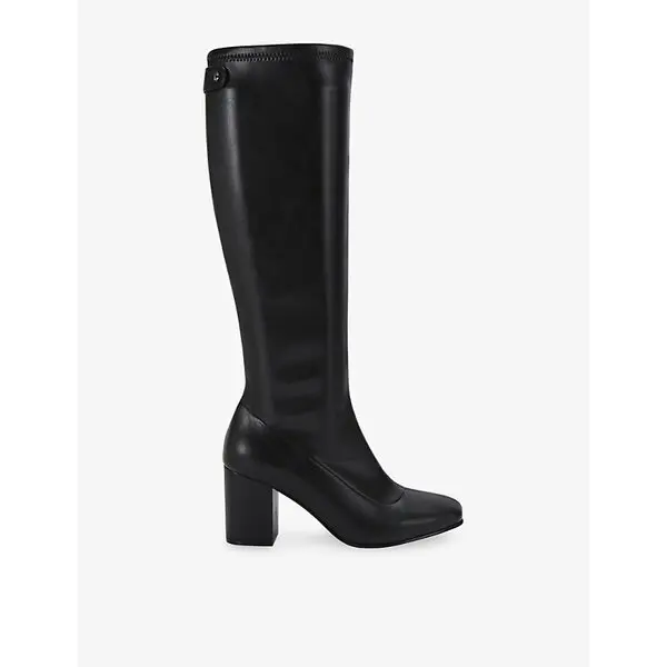 Carvela Strut Faux-leather Heeled Knee-high Boots - Black