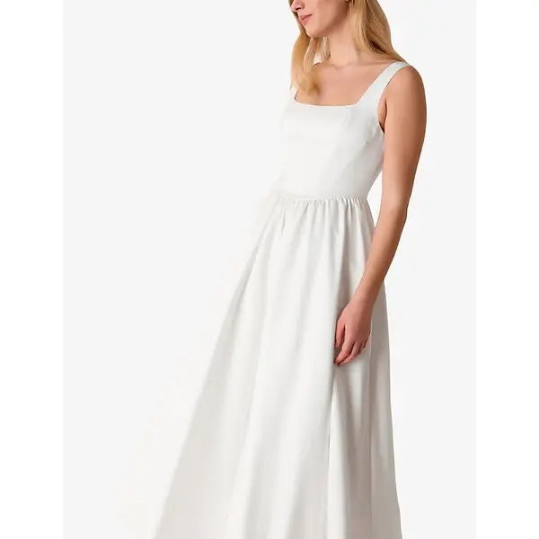 Whistles Lettie Square-neck Woven Maxi Wedding Dress