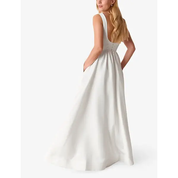Whistles Lettie Square-neck Woven Maxi Wedding Dress