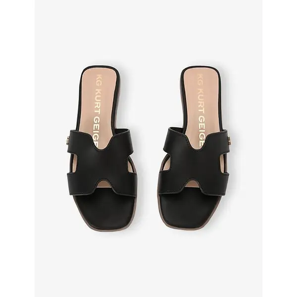 Kurt Geiger Raven Faux-leather Flat Sandals