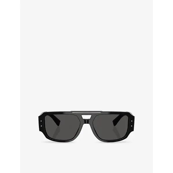 Dolce & Gabbana Pilot-frame Acetate Sunglasses - Black
