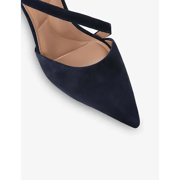 Carvela Symmetry Faux-leather Court Shoes With Stiletto Heel - Navy