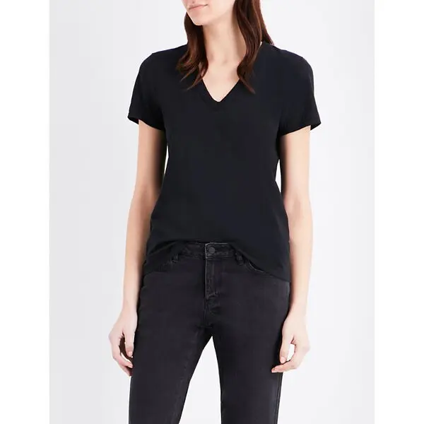 Rag & Bone V-neck Cotton-jersey T-shirt - Black