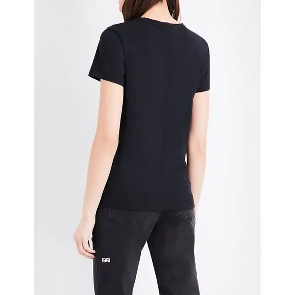 Rag & Bone V-neck Cotton T-shirt - Black