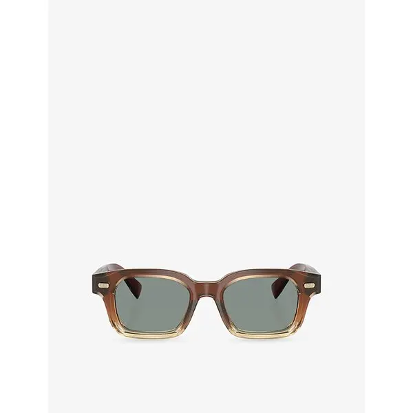 Brunello Cucinelli Rectangle Acetate Sunglasses - Red