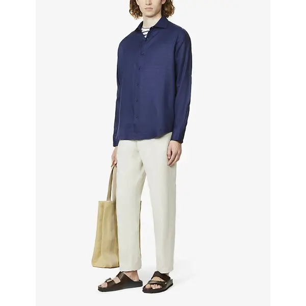 Orlebar Brown Giles Brand-tab Regular-fit Linen Shirt