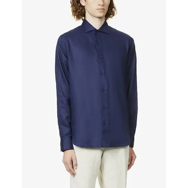 Orlebar Brown Giles Brand-tab Regular-fit Linen Shirt