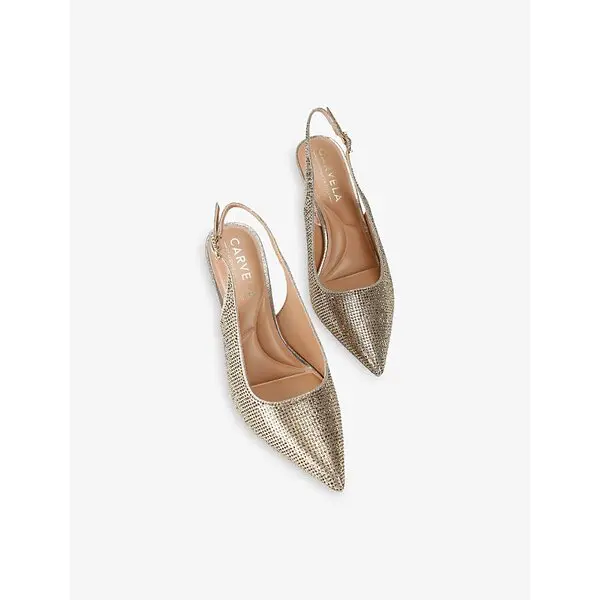 Carvela Corletta Woven Heeled Slingback Courts