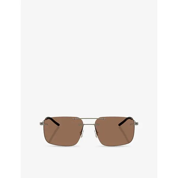 Moncler Me4003 Doppler Rectangle Steel Sunglasses - Grey