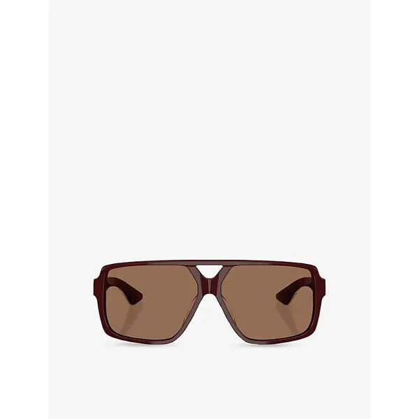 Oliver Spencer Rectangle-frame Acetate Sunglasses - Red