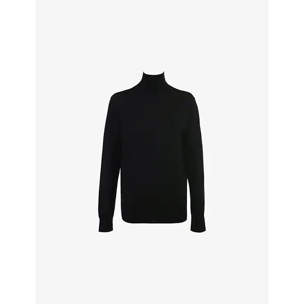 House Of Cb Angel Polo Neck Silk And Wool Jumper - Black
